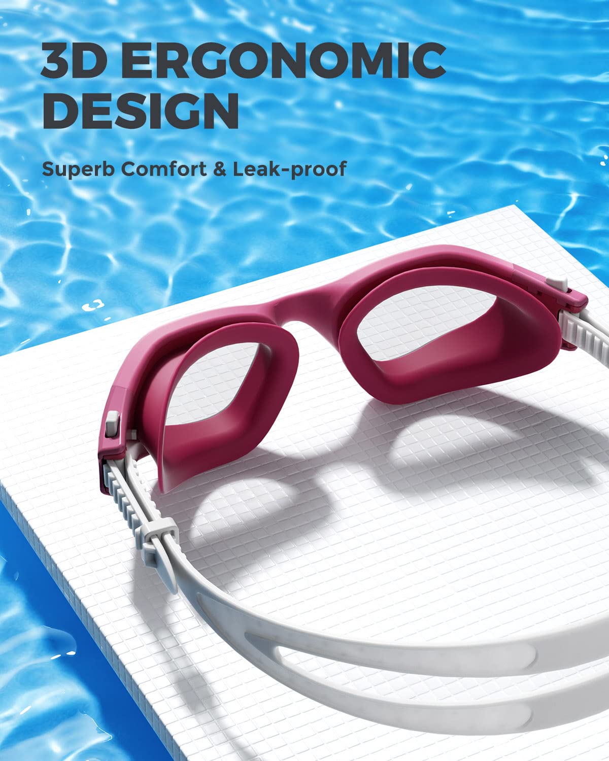 OMID Swim Goggles, P2 Lite Comfortable Anti-Fog Swimming Goggles for Men Women Adults Youth