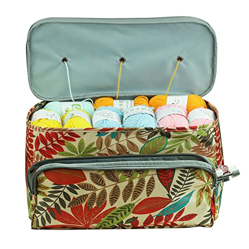 Yarn Storage Bag, Portable Empty Knitting Tote Yarn Storage Case Carrying Knitting Needles Crochet Hooks Sewing Accessories Organizer Bag for Home Christmas Decor Storage