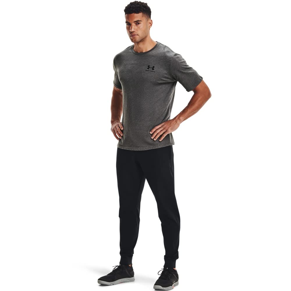 Under Armour Men's Sportstyle Left Chest Short-Sleeve T-Shirt , Charcoal Medium Heat (019)/Black , X-Large