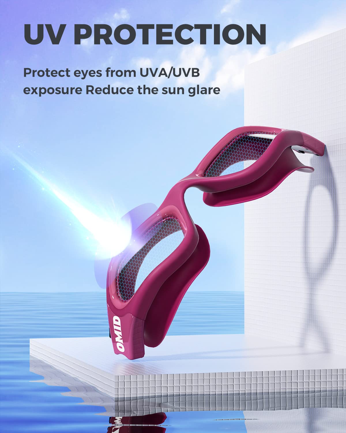 OMID Swim Goggles, P2 Lite Comfortable Anti-Fog Swimming Goggles for Men Women Adults Youth