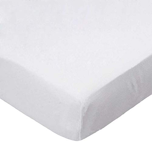 SheetWorld Fitted 100% Cotton Flannel Pack N Play Sheet Fits Graco 27 x 39, Flannel - White, Made in USA