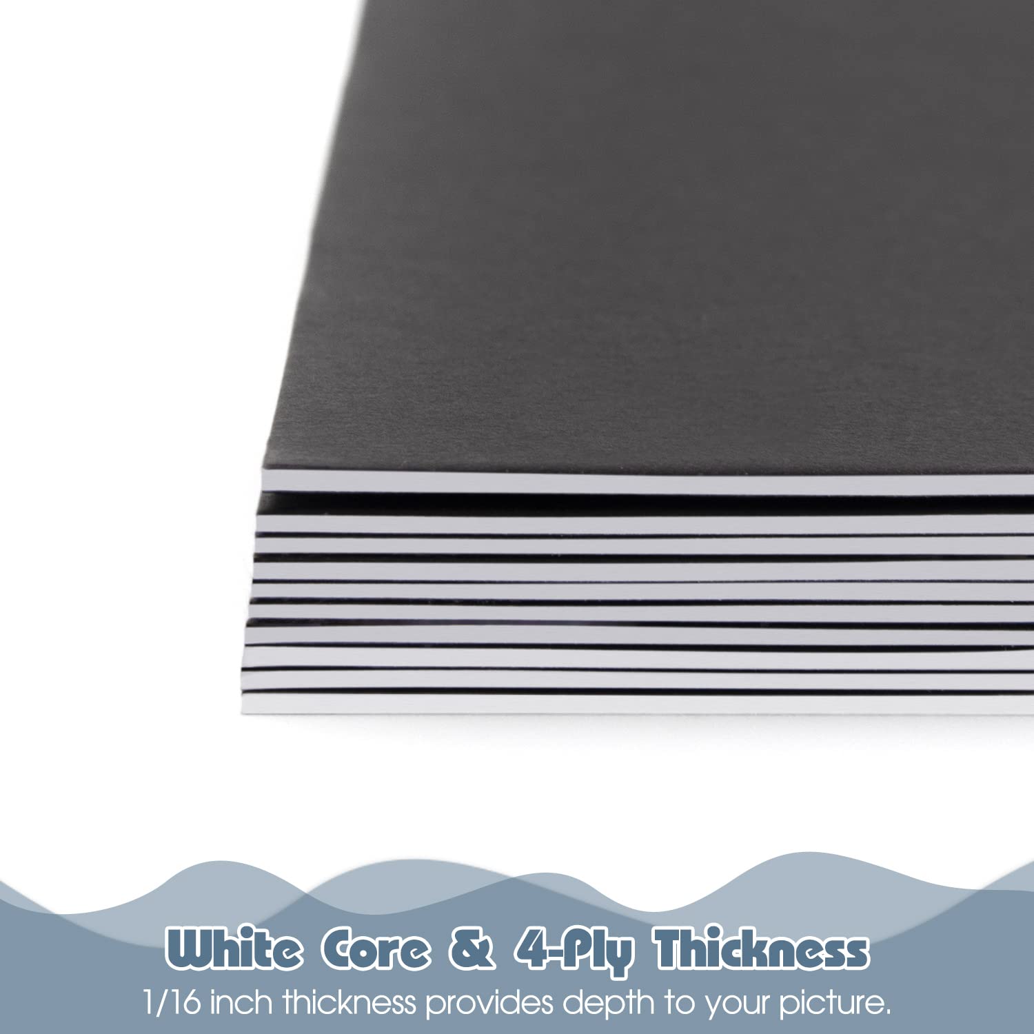 Golden State Art, Pack of 25 11X17 Black Uncut Mat Boards, Great for Photos, Pictures, Frames, Acid-Free, White-Core