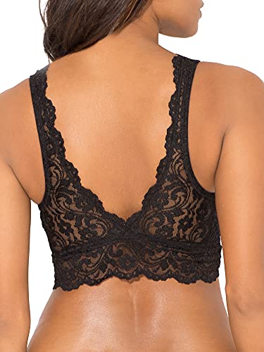 Smart & Sexy Women's Signature Lace Deep V Neck Wireless Bralette, Bralettes For Women With Support, Bralettes and Bralette Pack In the Buff/White/Black M