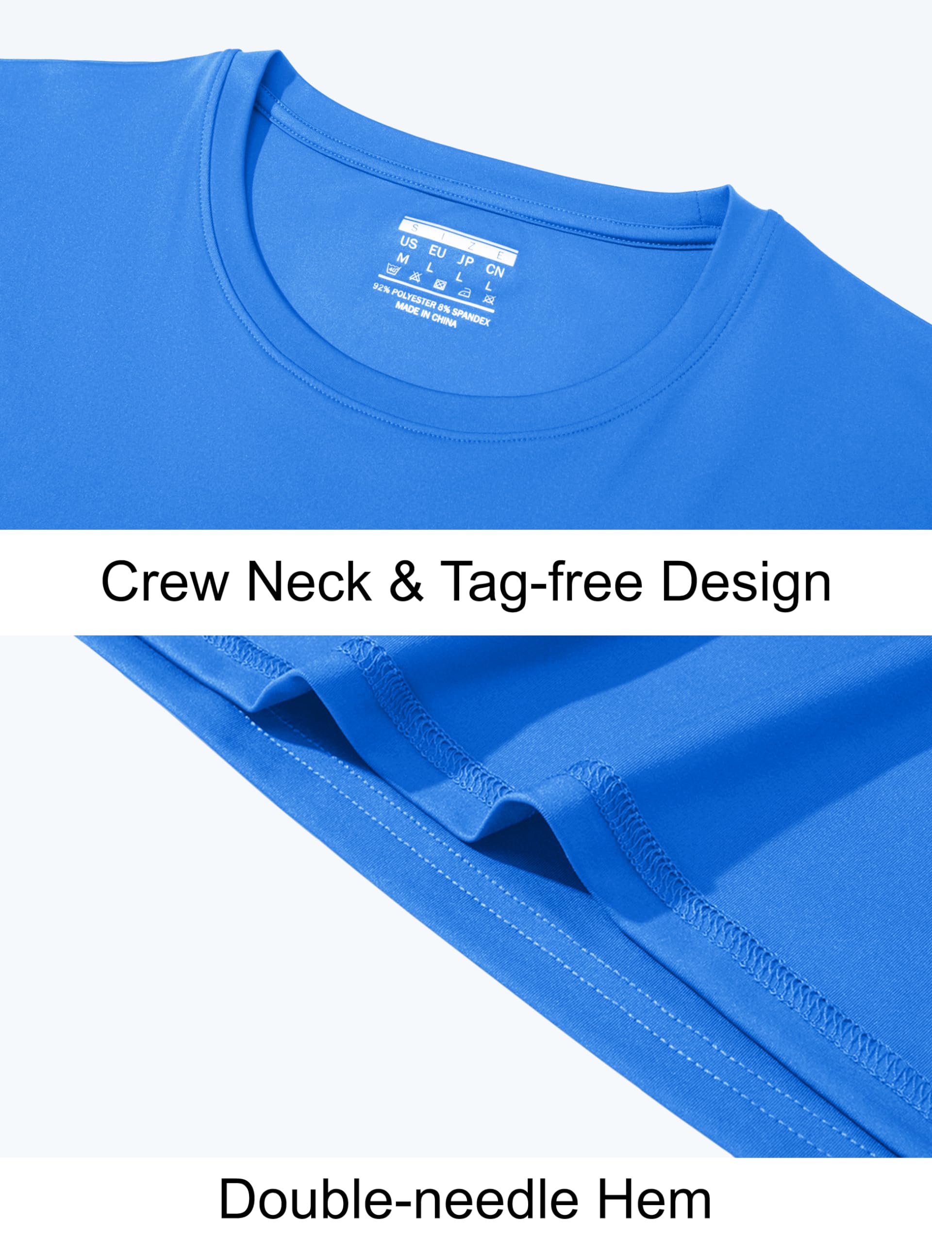 MAGCOMSEN Quick Dry Shirts for Men Long Sleeve Summer T Shirts UPF 50+ Lightweight Beach Shirts Acrive Workout UV T Shirts Azure M
