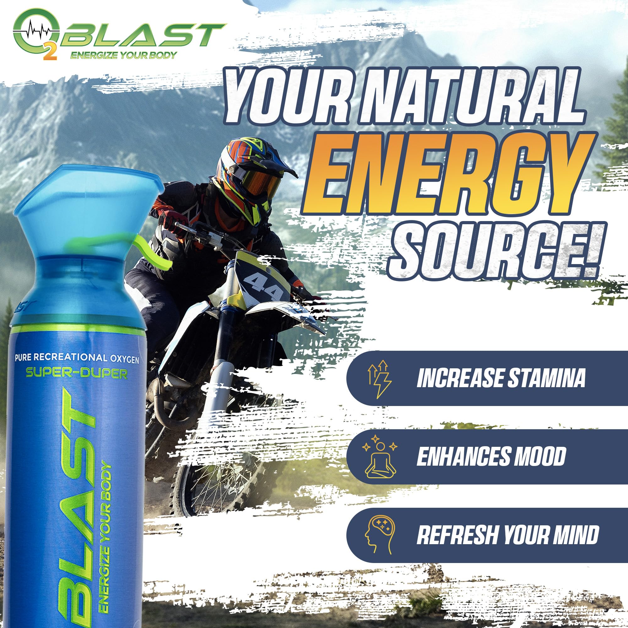 O2 Blast 95-99% Pure Oxygen, 10 Liter Portable Can 5 Pack with Custom Breathing Mask, Increase Stamina & Reduce Recovery Time, Ideal for High Altitude & Sports Recovery