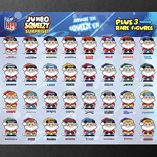 Party Animal Jumbo Santa Squeezy Surprise! One (1) Giant Capsule SqueezyMates NFL Series 1 Figure, Multicolor, 4 inch Tall