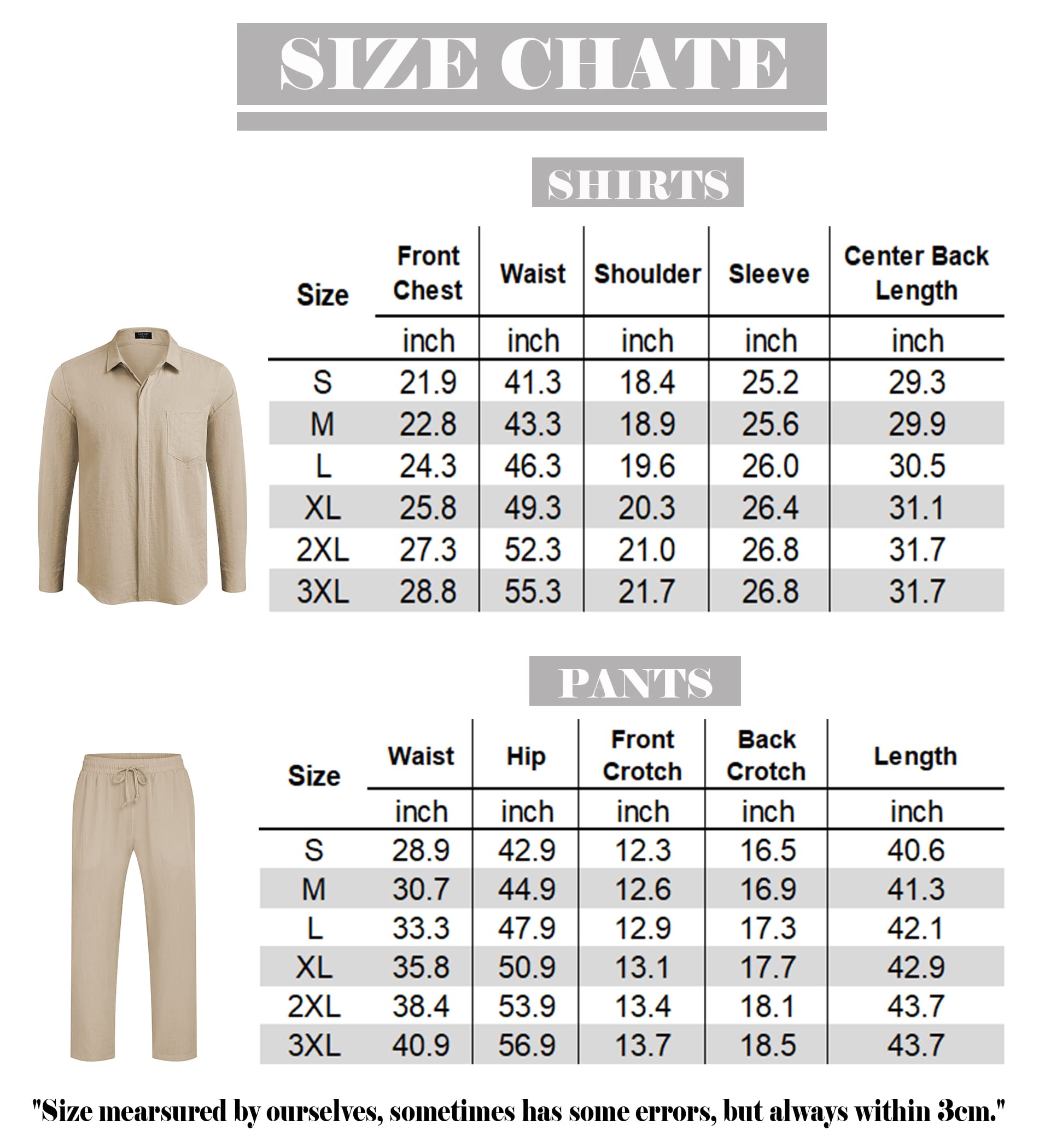 COOFANDY Beach Wear Linen Pants 2 Piece Men Casual Shirts Set Beach Party Wedding Outfits