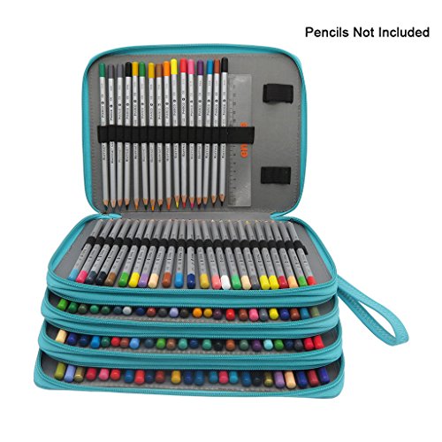 YuanKanJu MarsPie Soft and PU Leather Pencil Case for Colored Pencils 184 Slots (Green)