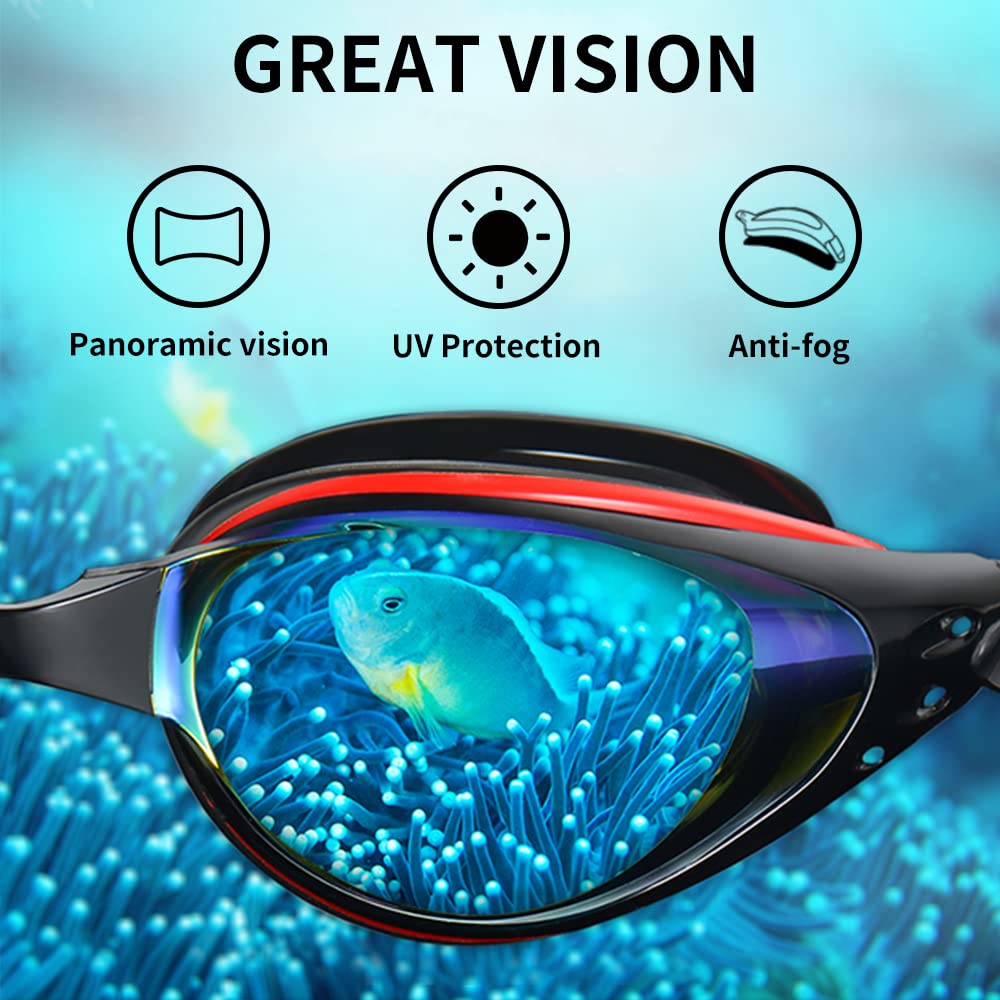 AIKOTOO Nearsighted Swimming Goggles Anti-fog