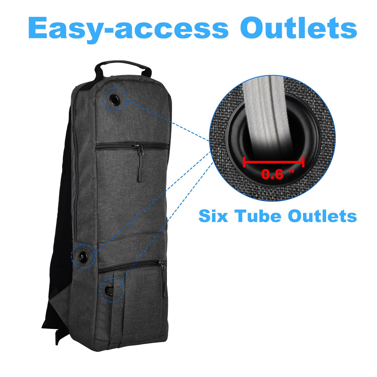 APDTEK Portable Oxygen Tank Backpack Holder for Size D (M-15), Comfortable Medical Oxygen Cylinder Backpack Bag with Durable Straps, Size JD (M-22) Oxygen Bag for Travel - Easy to Carry (Black)