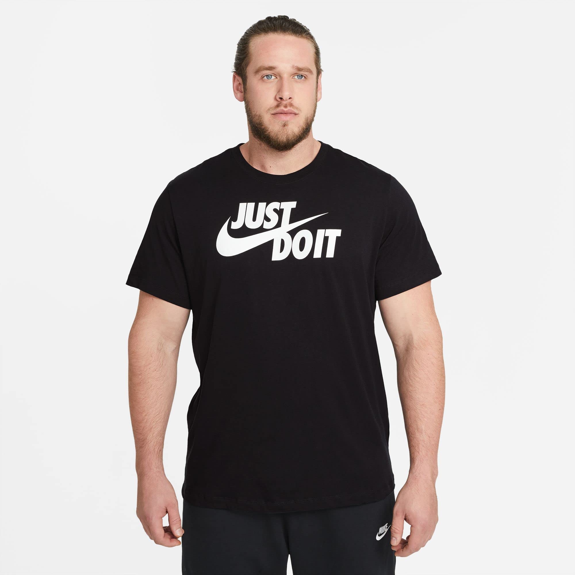 Nike Men's Sportswear Tee Just Do It Swoosh, Black/White, X-Large