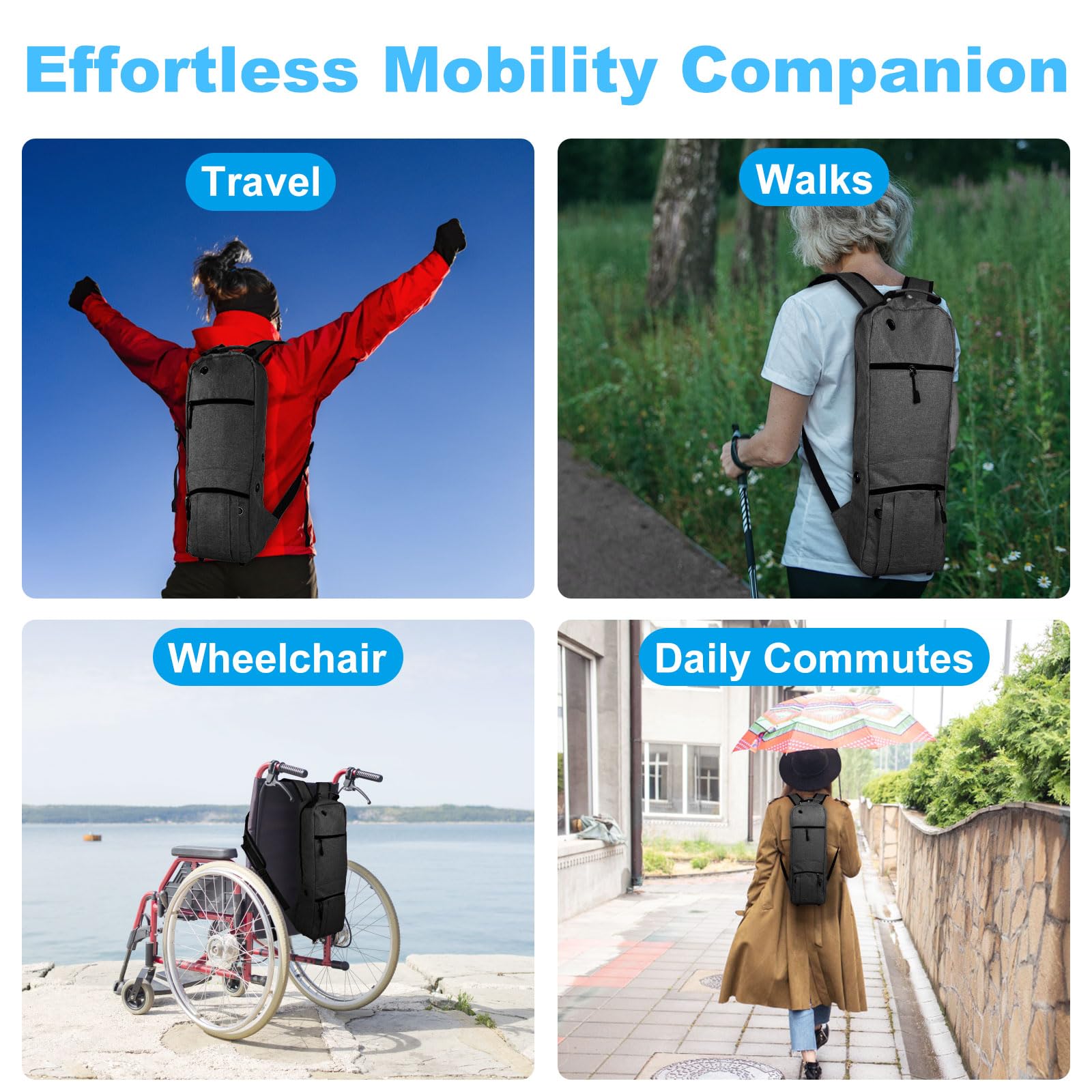 APDTEK Portable Oxygen Tank Backpack Holder for Size D (M-15), Comfortable Medical Oxygen Cylinder Backpack Bag with Durable Straps, Size JD (M-22) Oxygen Bag for Travel - Easy to Carry (Black)