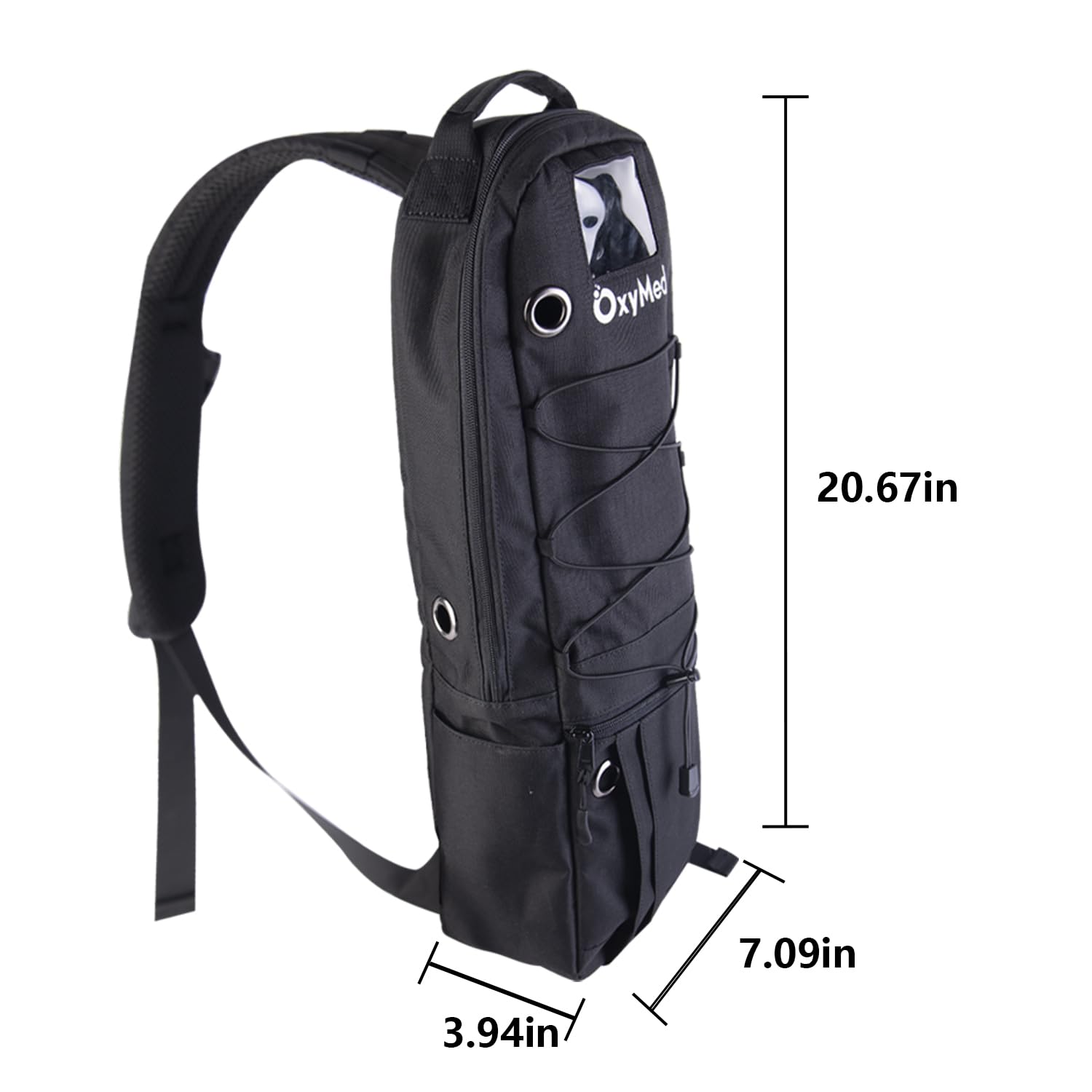 Portable Oxygen Tank Backpack O2 Cylinder Carrying Bag Oxygen Tank Holder for Size M2, M4, ML6, M9, M6, MD(Black)