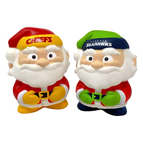 Party Animal Jumbo Santa Squeezy Surprise! One (1) Giant Capsule SqueezyMates NFL Series 1 Figure, Multicolor, 4 inch Tall