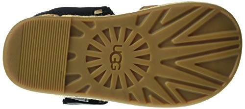 UGG girls I Emmery Leopard Flat Sandal, Tan, 4-5 Infant US