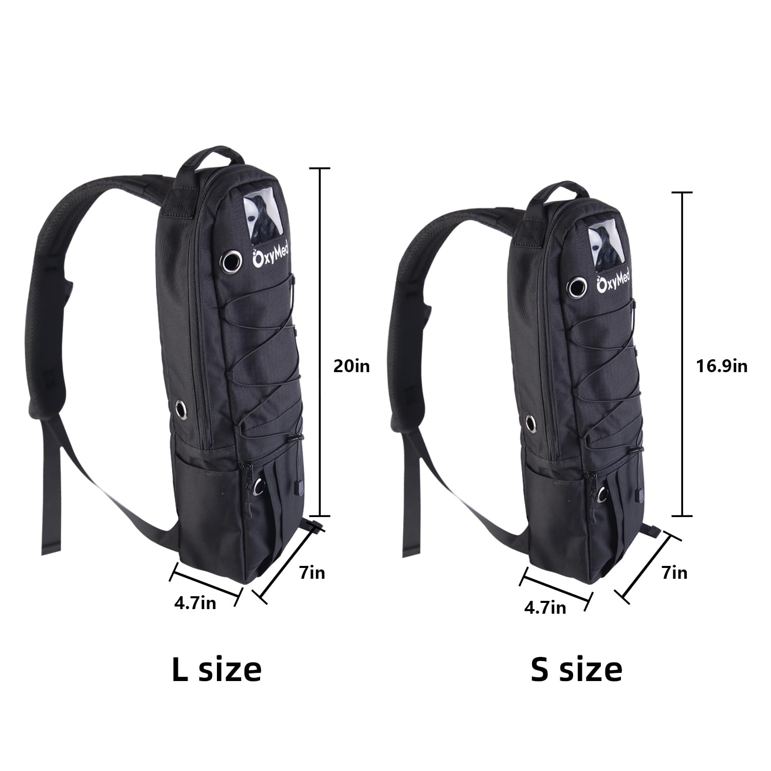 Portable Oxygen Tank Backpack O2 Cylinder Carrying Bag Oxygen Tank Holder for Size M2, M4, ML6, M9, M6, MD(Black)