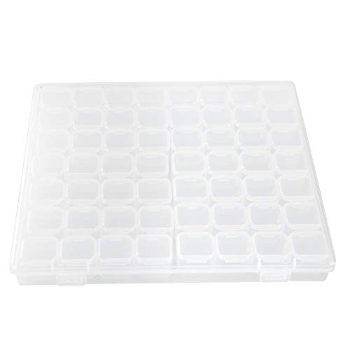 Yosoo Plastic Storage Box, 56 Slots Jewelry Organizer Box Nail Art Accessory Rhinestone Fishing Hook Small Accessories Container