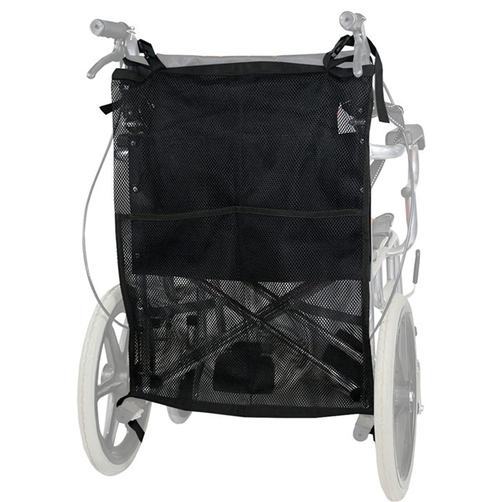 CUSENA Double Oxygen Cylinder Bag, Wheelchair Oxygen Tank Bag for D and E Cylinders Bottle, Oxygen Backpack Holder for Wheelchair & Walker,Black,66x47cm