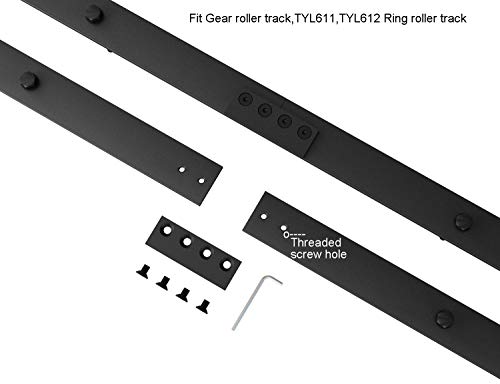 DIYHD Bent Straight Roller Barn Wood Closet Interior Door Sliding Hardware, 8FT Track Kit, Ceiling Mount kit
