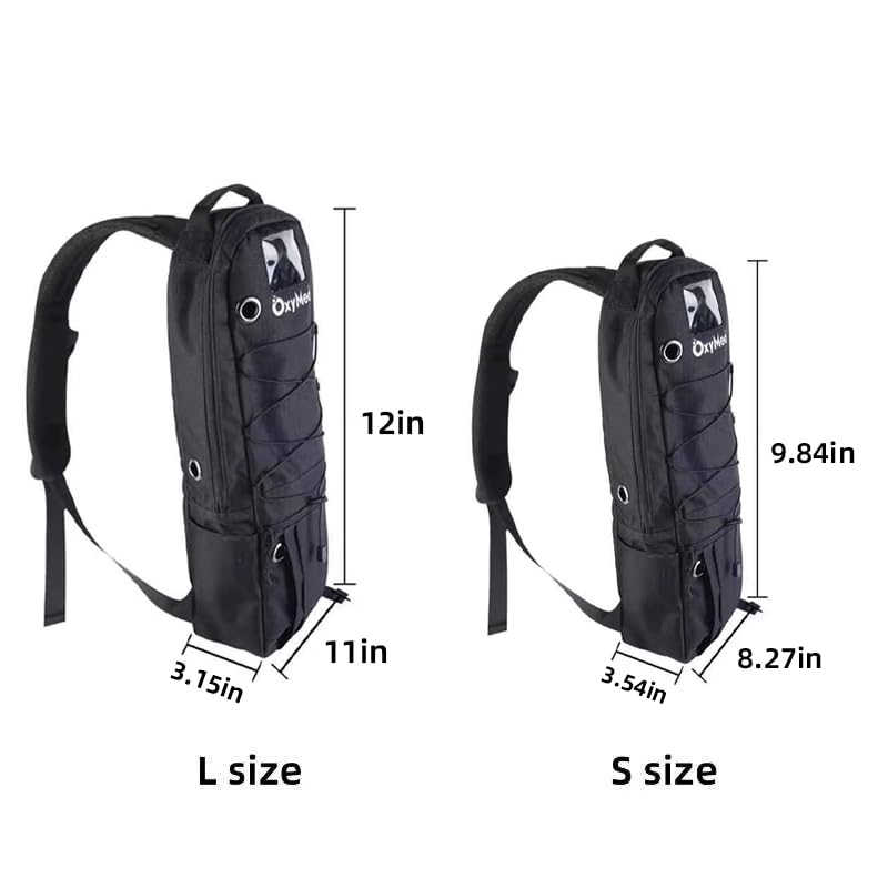 Portable Oxygen Tank Backpack O2 Cylinder Carrying Bag Oxygen Tank Holder for Size M2, M4, ML6, M9, M6, MD(Black)