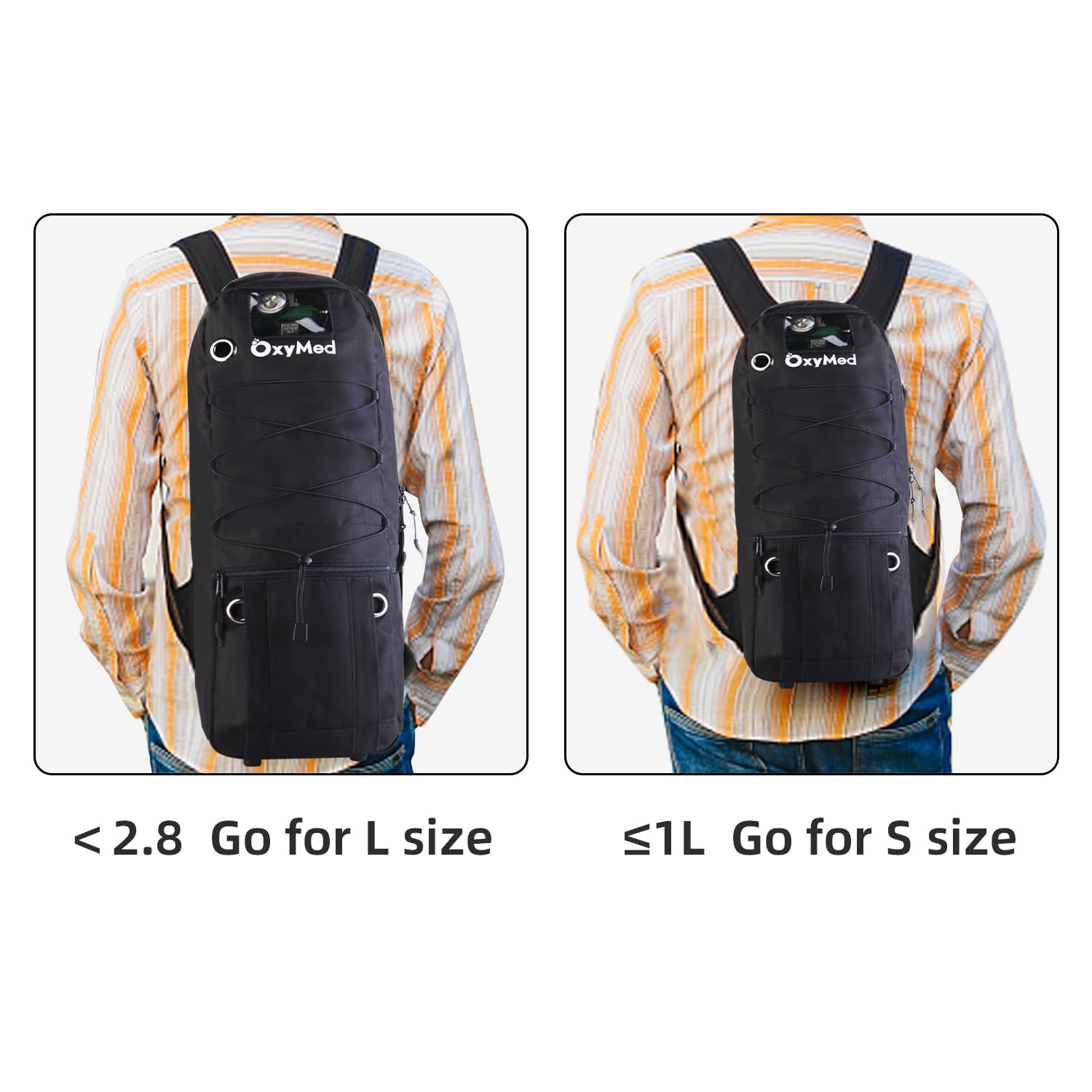 Portable Oxygen Tank Backpack O2 Cylinder Carrying Bag Oxygen Tank Holder for Size M2, M4, ML6, M9, M6, MD(Black)
