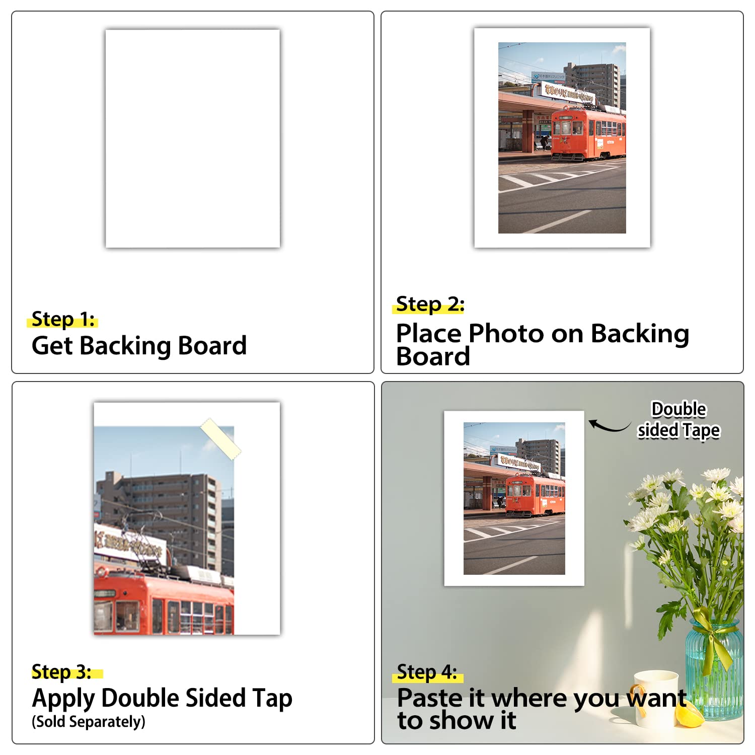 Golden State Art, 8x10 Picture Mat Matte Backerboards for Framing. Pack Contains 50 Backing Boards (White, 50 Pack)