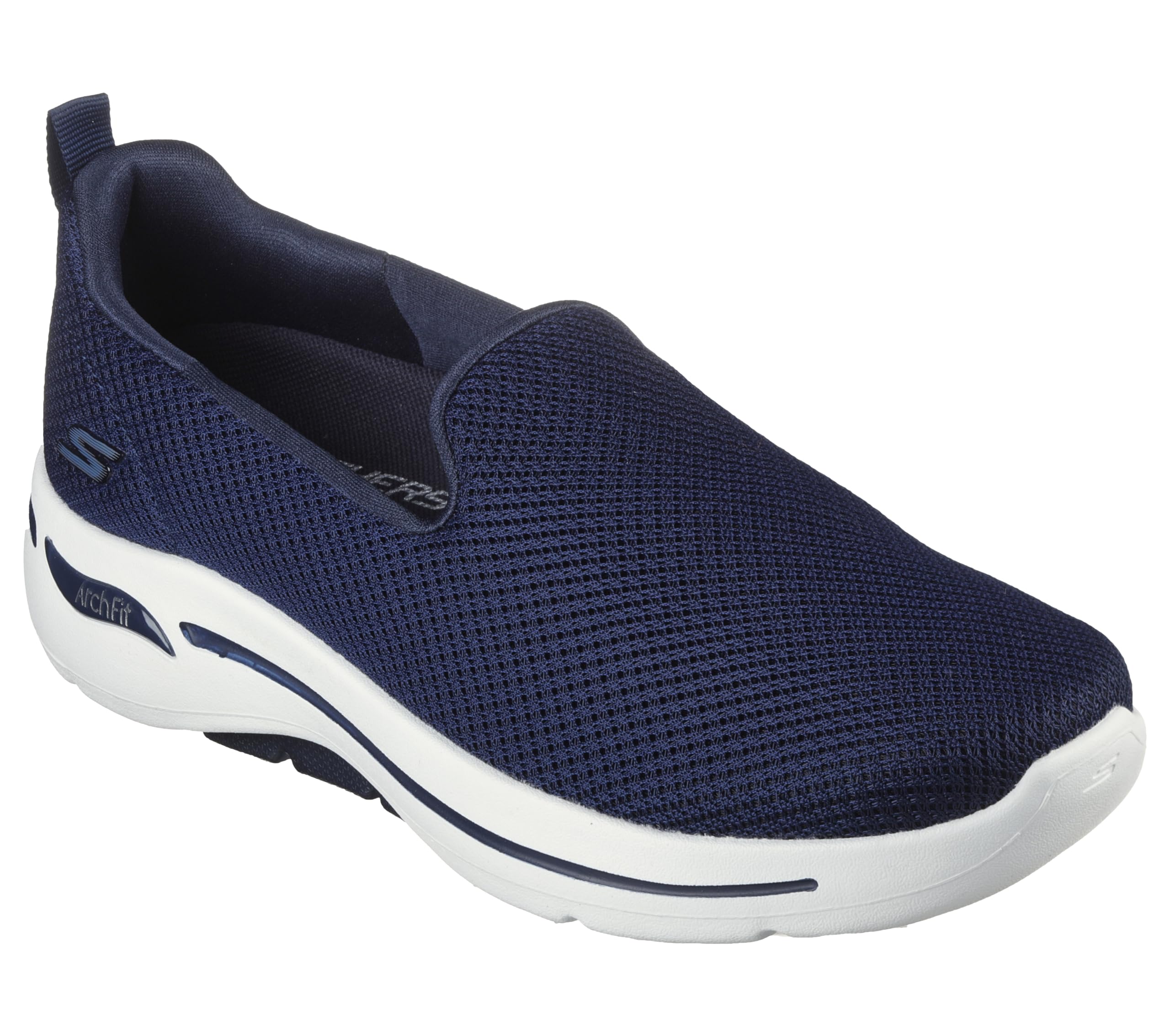 Skechers Women's Go Walk Arch Fit-Grateful Sneakers, Navy/White, 10