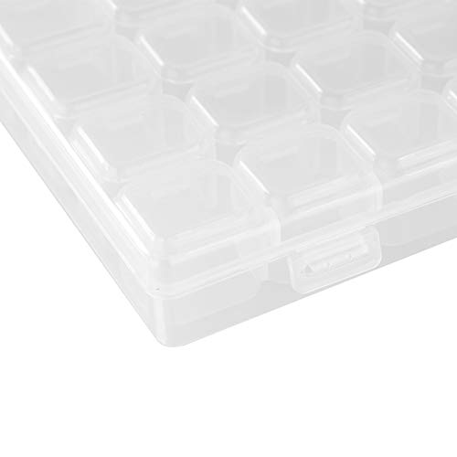 Yosoo Plastic Storage Box, 56 Slots Jewelry Organizer Box Nail Art Accessory Rhinestone Fishing Hook Small Accessories Container