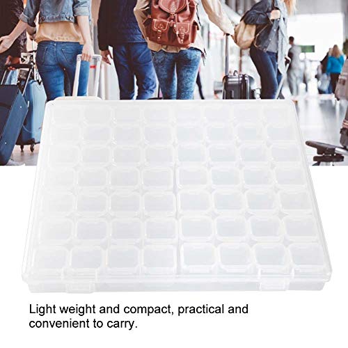 Yosoo Plastic Storage Box, 56 Slots Jewelry Organizer Box Nail Art Accessory Rhinestone Fishing Hook Small Accessories Container