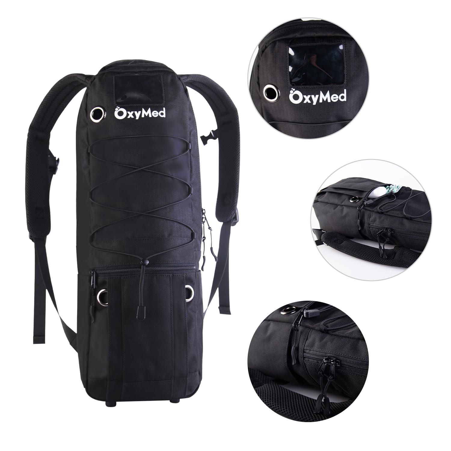 Portable Oxygen Tank Backpack O2 Cylinder Carrying Bag Oxygen Tank Holder for Size M2, M4, ML6, M9, M6, MD(Black)