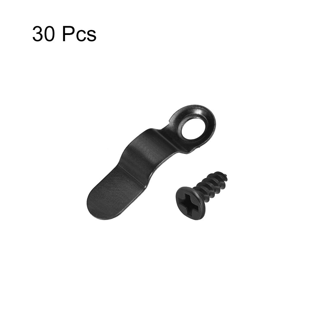 uxcell Frame Turn Button, 9/10" Metal Bow Shape with Screws for Hanging Pictures, Photos, Drawings and Posters, 30 Pcs (Black)