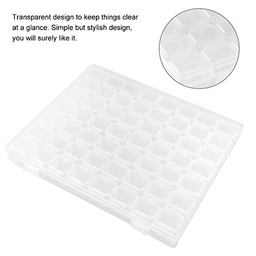 Yosoo Plastic Storage Box, 56 Slots Jewelry Organizer Box Nail Art Accessory Rhinestone Fishing Hook Small Accessories Container