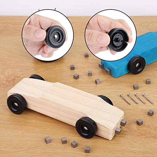 Ruisita 3 Ounces Tungsten Weights Cubes Polished Speed Axles Kit 18 Pieces Tungsten Weights Cubes and 4 Pieces Polished Speed Axles