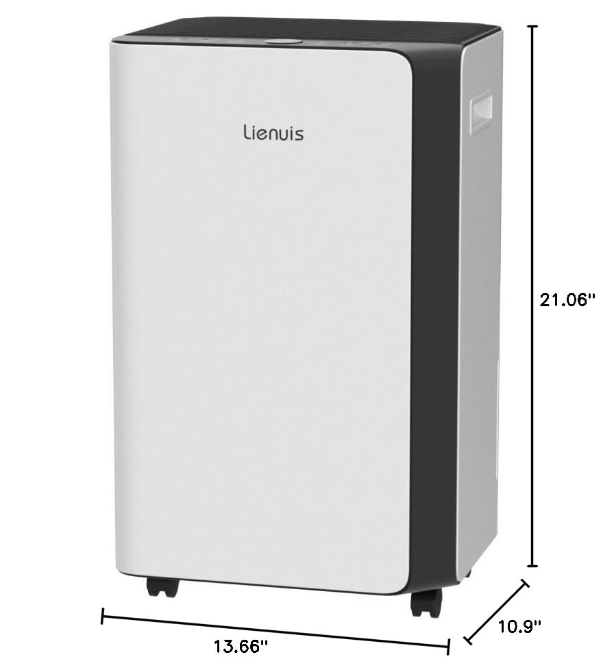Lienuis 45 Pints Dehumidifier for Basements Home Large Room, 3500 Sq. Ft Dehumidifiers with Drain Hose, Intelligent Humidity Control, Auto or Manual Drainage, 3 Working Modes, 24H Timer, Child Lock