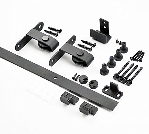 DIYHD TYLTP Hardware for Cabinet Black Top Mount Small Sliding Barn Door Track, 39" Mini Single Kit
