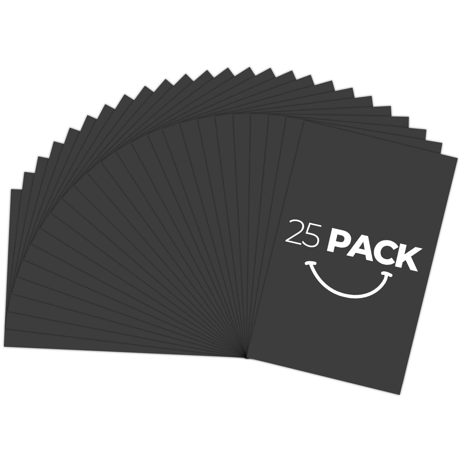 Golden State Art, Pack of 25 11X17 Black Uncut Mat Boards, Great for Photos, Pictures, Frames, Acid-Free, White-Core