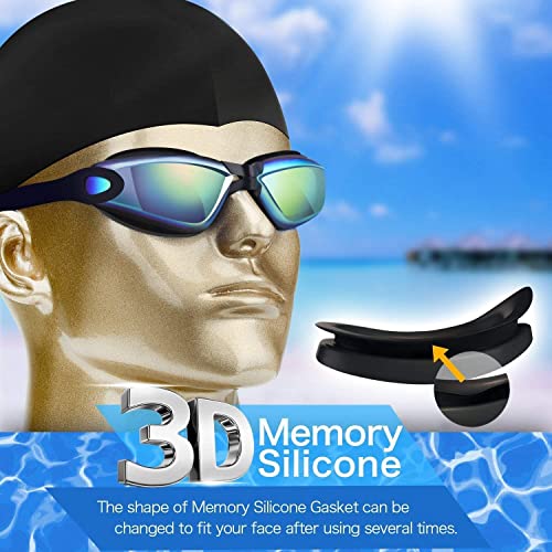 Elimoons Swim Goggles for Men Women Kids, Swimming Goggles Anti Fog UV Protection, 2 Pack