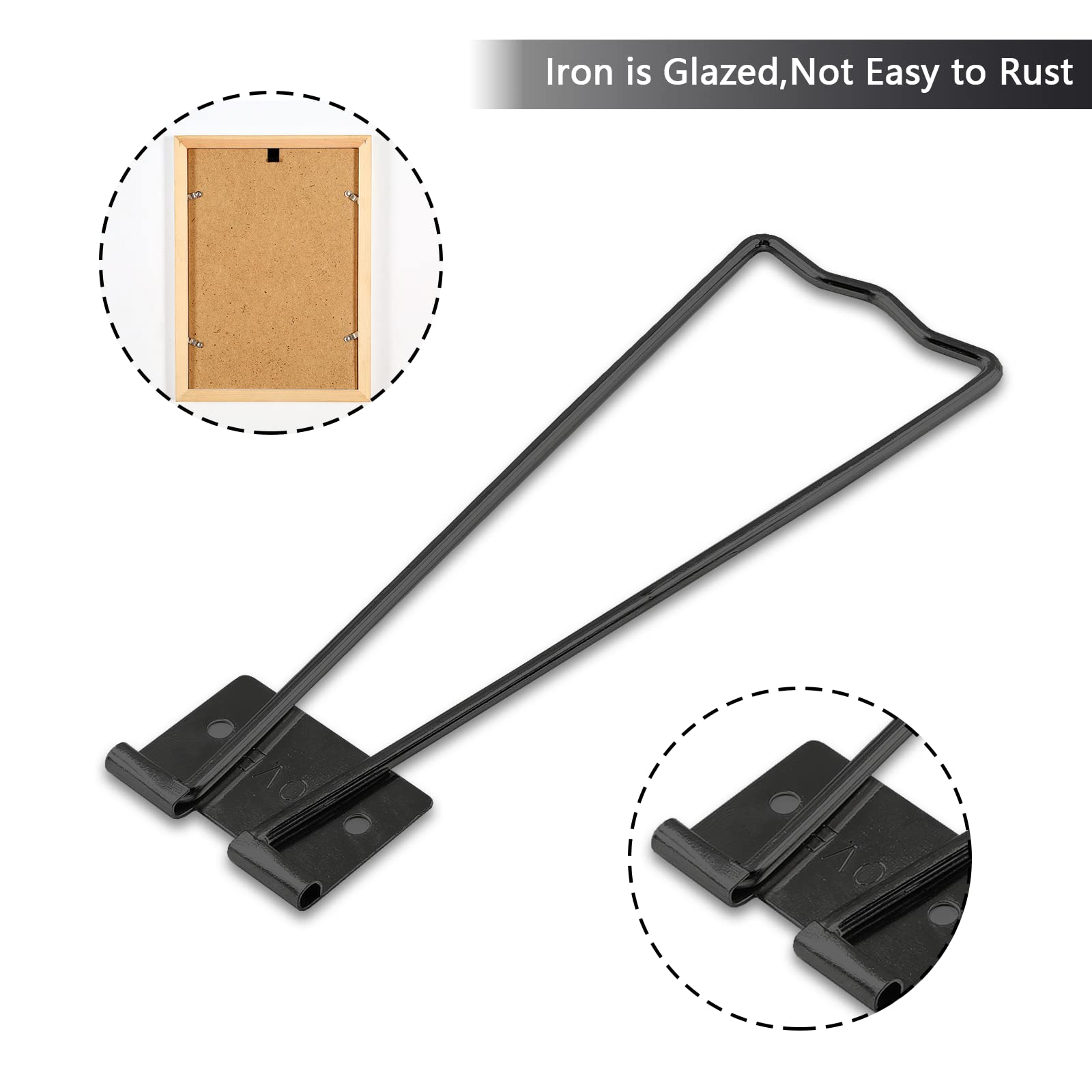 Rierdge 5 Pcs Easel Back, Iron Picture Frame Easel Back, Photo Frame Easel Back Stand with Screws & Screwdriver (Black)