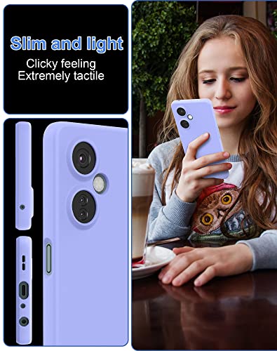 Foluu Silicone Case for OnePlus Nord N30 5G, Liquid Gel Rubber Case with Soft Microfiber Lining Cushion Slim Hard Shell Shockproof Protective Cover for OnePlus Nord N30 5G 2023 (Purple)