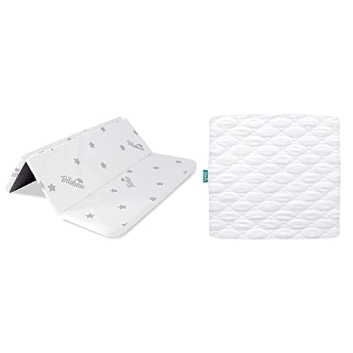 Trifold Square Playard/Playpen Mattress Topper & Square Play Yard Mattress Cover,Waterproof
