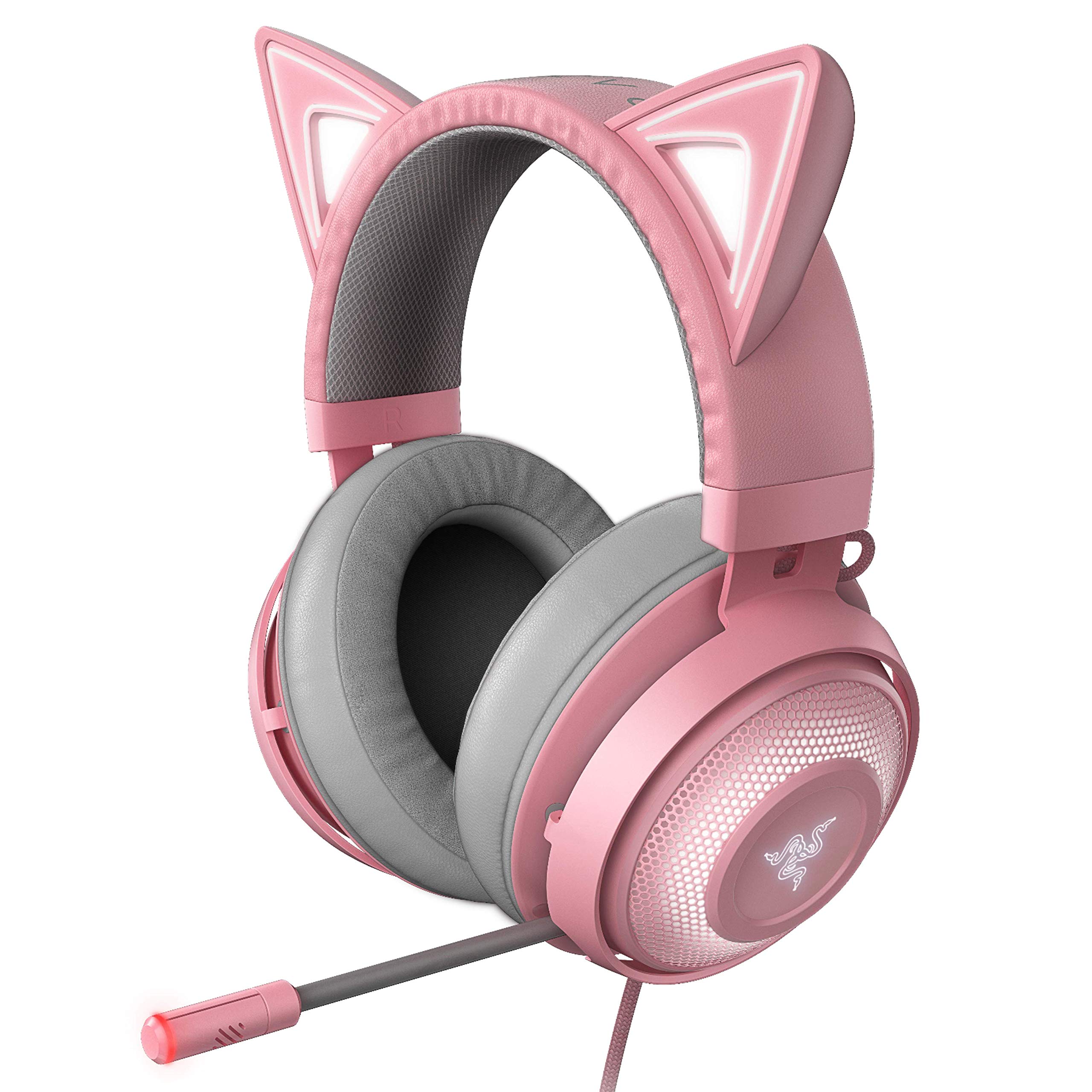 Razer Enki Gaming Chair: All-Day Gaming Comfort - Built-in Lumbar Arch - Optimized Cushion Density & Kraken Kitty RGB USB Gaming Headset: THX 7.1 Spatial Surround Sound - Chroma RGB Lighting