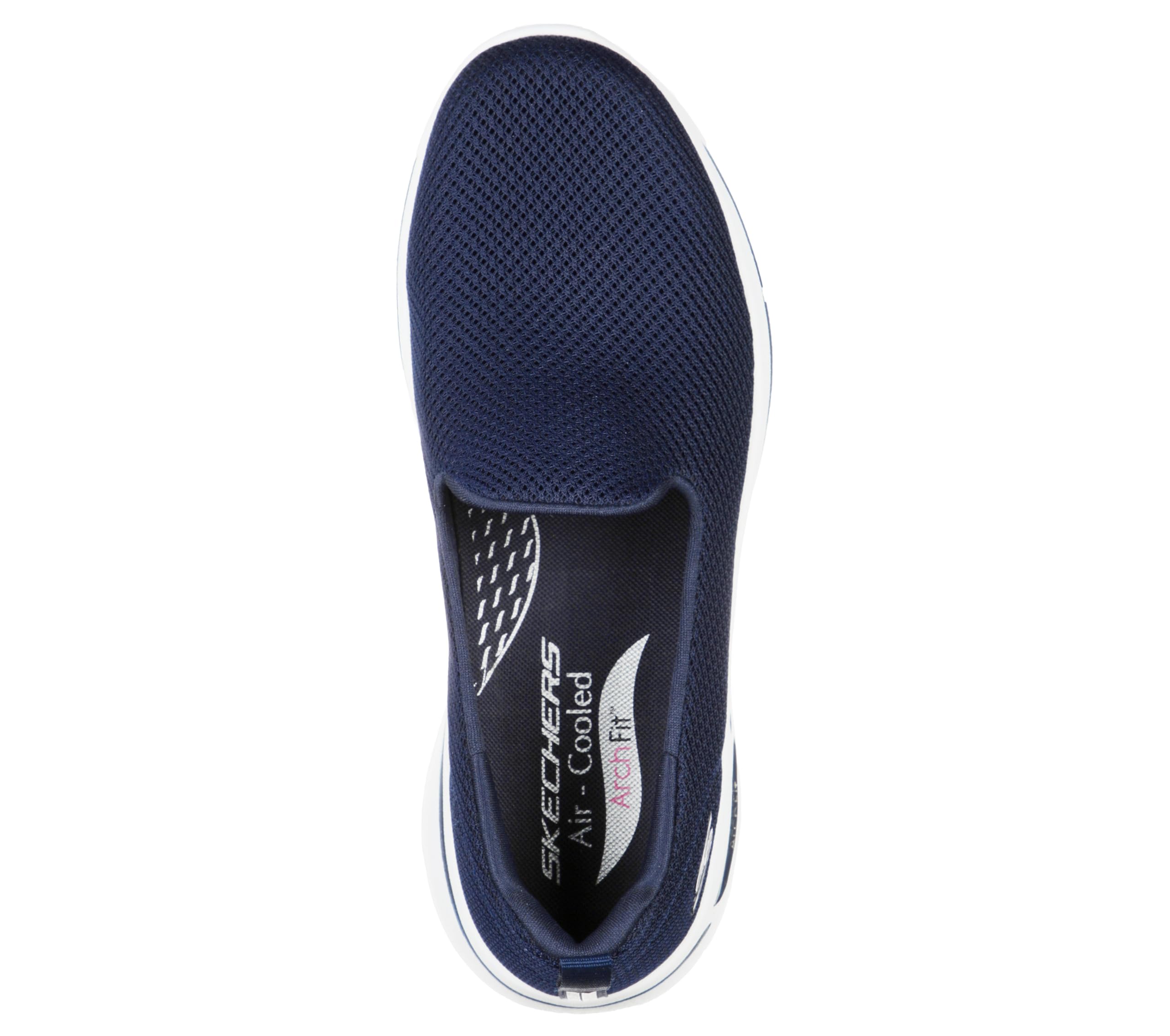 Skechers Women's Go Walk Arch Fit-Grateful Sneakers, Navy/White, 10