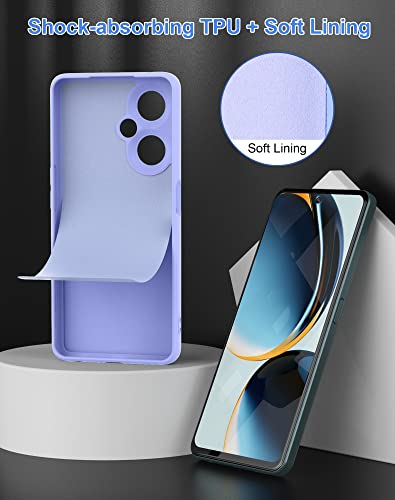 Foluu Silicone Case for OnePlus Nord N30 5G, Liquid Gel Rubber Case with Soft Microfiber Lining Cushion Slim Hard Shell Shockproof Protective Cover for OnePlus Nord N30 5G 2023 (Purple)
