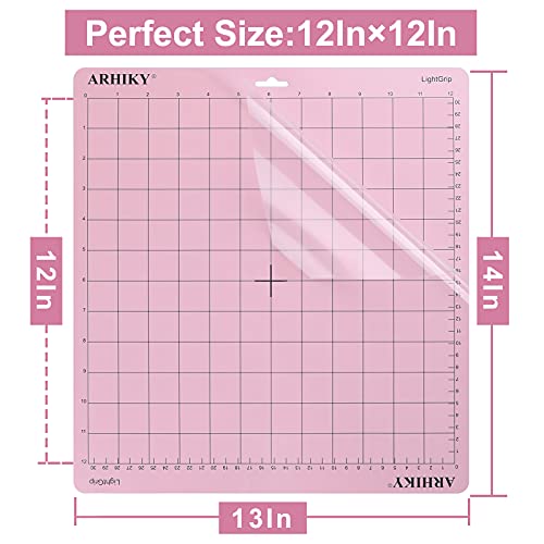 ARHIKY LightGrip Cutting Mat 12"x12" for Cricut Maker 3/Maker/Explore 3/Air 2/Air/One Light Adhesive Sticky (3Pack)