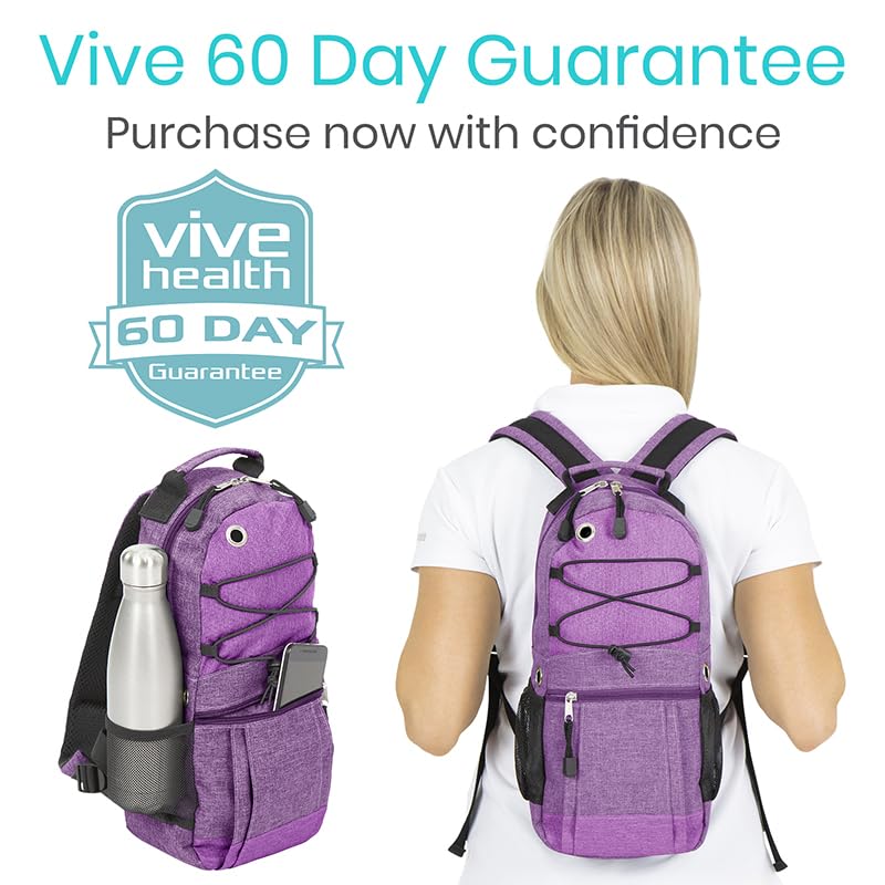 Vive Oxygen Tank Holder Bag - Portable Cylinder Backpack for Wheelchair & Walker - Adjustable Tank Carrying Accessories Bag for Shoulder, Rollator Walker, Scooter, Travel - Fits A, B, C, M2, ML6, M7