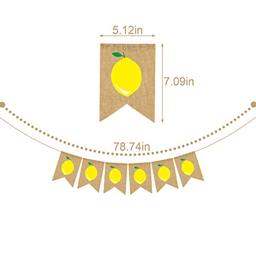 Rainlemon Jute Burlap Lemon Banner Summer Lemon Theme Baby Shower Gender Reveal Birthday Party Mantel Fireplace Decoration