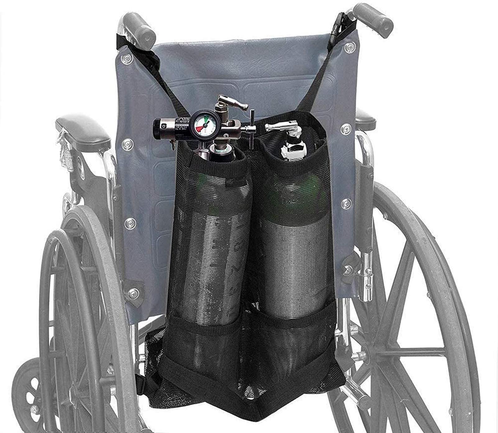 HSRG Double Oxygen Cylinder Bag, Portable Wheelchair Tank Carry Backpack Bag Holder Fits D and E Cylinders Bottle, for & Walker