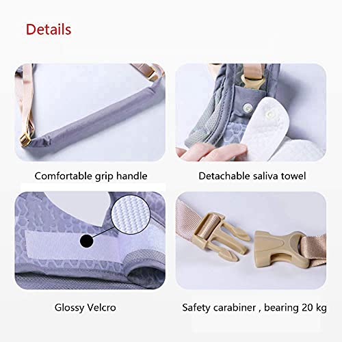Baby Walking Harness and Safety Helmet,Baby Walker Toddler Walking Assistant,Adjustable Handheld Stand Up and Walking Learning Leash Kids Safety Breathable Walking Harness Walker for Baby 7-24 Months