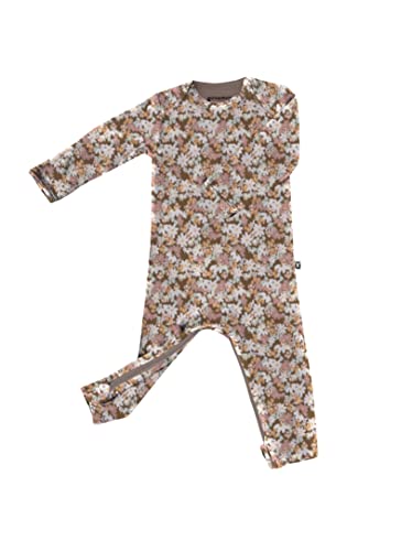 GUNAMUNA günamüna Unisex Baby, Toddler Ultra-Soft Bamboo Pajama, Coverall Romper Sleeper w/Diaper Zipper for Easy Changing, Garden, 3-6 Months