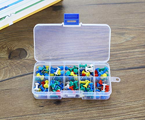 Arinasowa Blue Button Clear Plastic Jewelry Box Organizer Storage 10 Grids